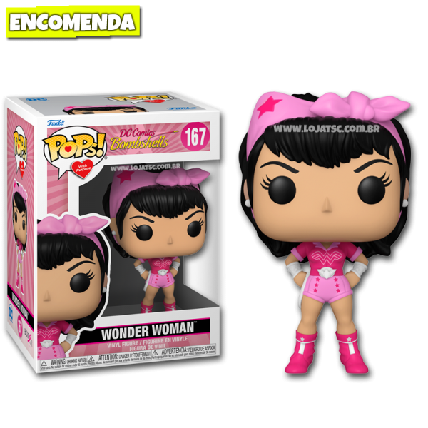 Funko Pop! Breast Cancer Awareness - Bombshells Wonder Woman #167 ...