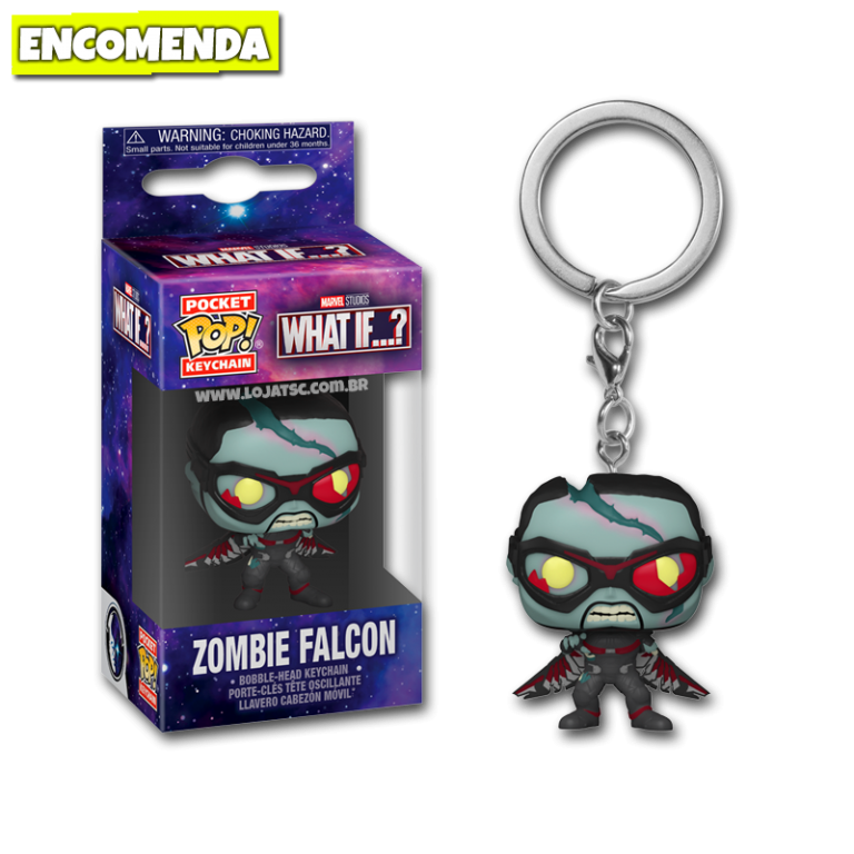 Funko Pop! Chaveiro Marvel: What If...? - Zombie Falcon - Loja TSC