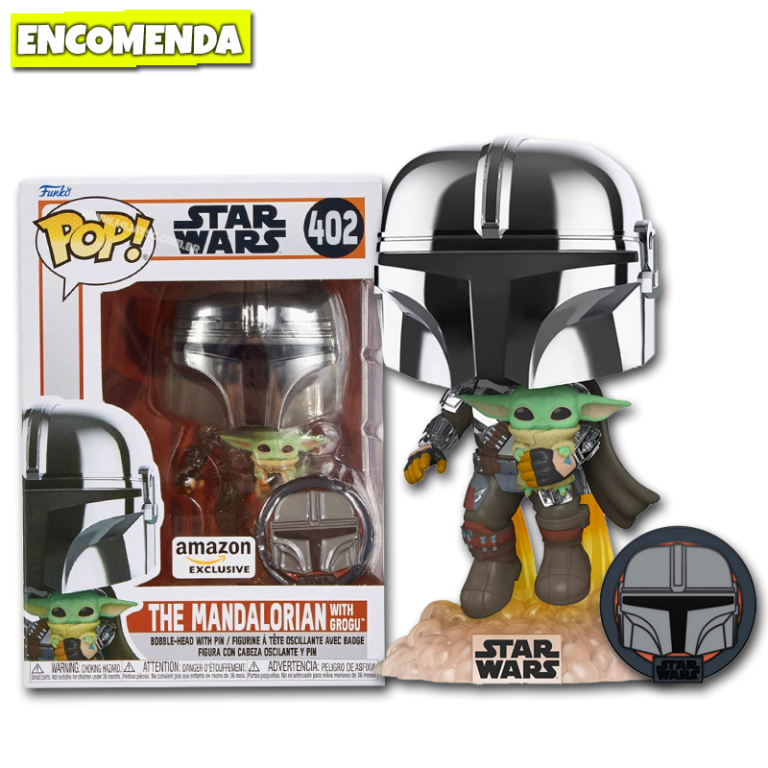 Funko Pop! Star Wars: O Mandaloriano com Grogu #402 Pin - Loja TSC
