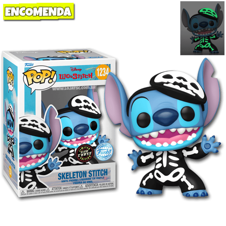 Funko Pop! Lilo & Stitch - Skeleton Stitch #1234 GITD CHASE - Loja TSC