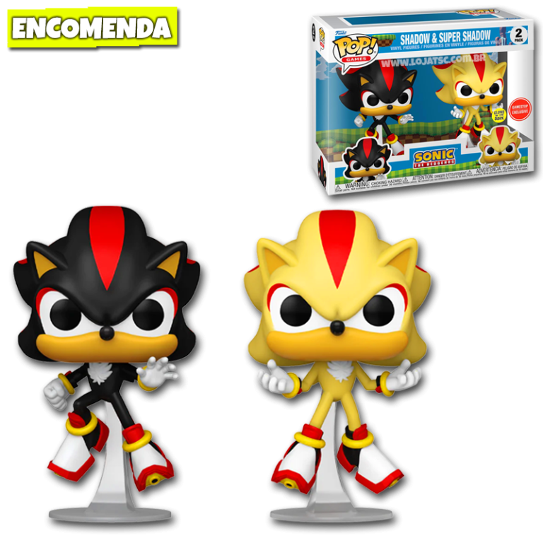Funko Pop! Sonic the Hedgehog - Shadow & Super Shadow 2Pk - Loja TSC