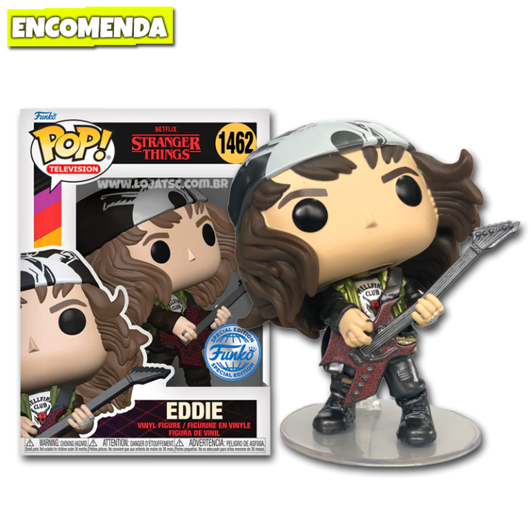 Funko Pop! Stranger Things – Eddie #1462 Metálico - Loja TSC