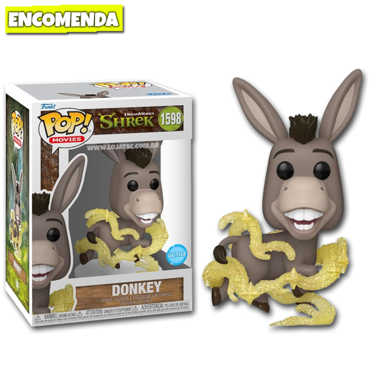 Funko Pop! DreamWorks 30th Anniversary: Shrek - Donkey 1598 Glitter ...