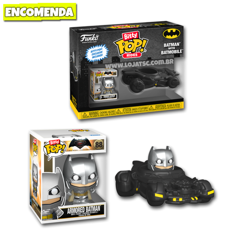 Funko Pop! Bitty Ride: DC - Batman with Bat Mobile - Loja TSC
