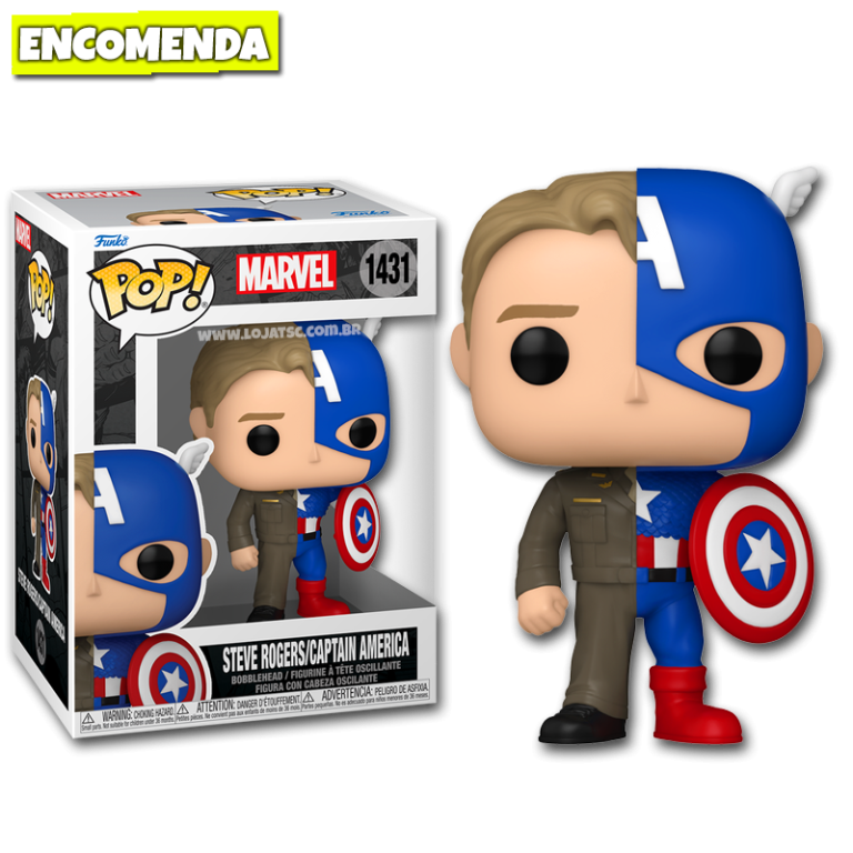 PRÉ-VENDA: Funko Pop! Marvel Split - Steve Rogers/Captain America 1431 ...