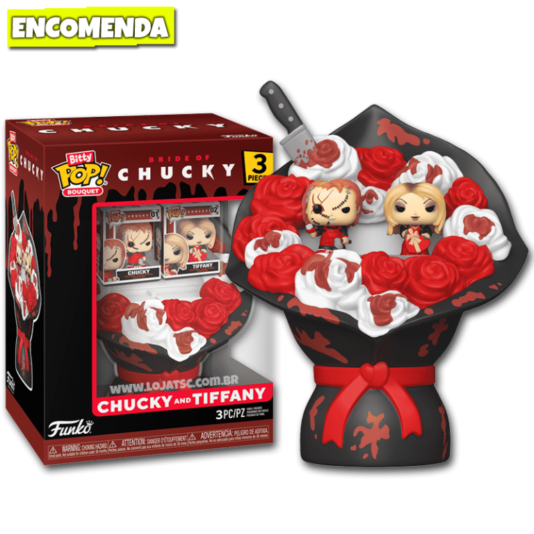 Funko Pop! Bitty Bouquet: Valentines - Chucky & Tiffany - Loja TSC